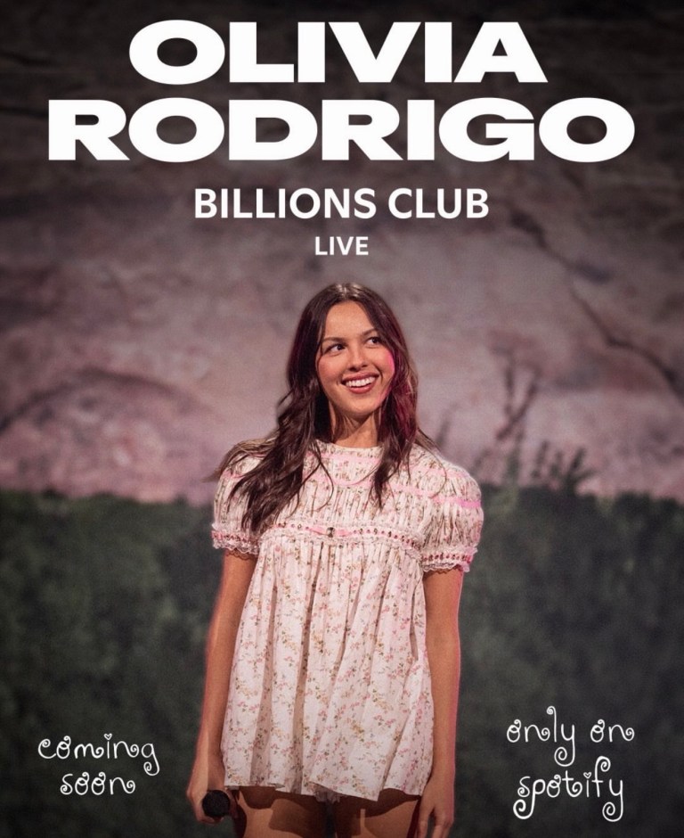 Olivia Rodrigo ‘Billions Club Live’ concert film coming to Spotify ...